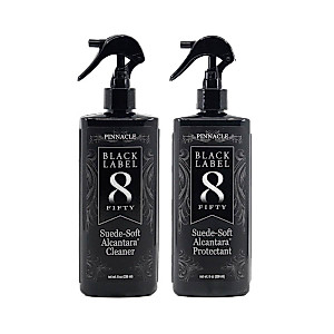 Pinnacle Black Label Suede-Soft Alcantara® Cleaner and Protectant Combo | Clean and Protect Your Alcantara For Months! Easy To Use, Works on Alcantara and Micro-Suede, 8 oz bottles