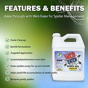 WEB EATER 1 Gal Refill | Spider Pest Control | Web Dissolver | Spider Deterrent