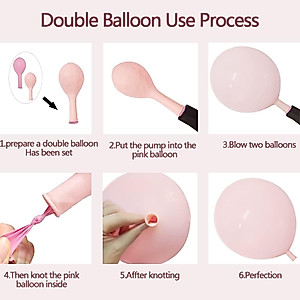 Pastel Pink Balloon Garland Kit Double Stuffed Light Pink Baby Pink Balloon Arch Different Sizes 18/12/5 Inch Latex Balloons For Baby Shower Wedding Gender Reveal Princess Birthday Party Decorations