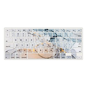 IVY Colored Marble Case for MacBook Air 13 with M2 (Models: A2681) Hard Shell Case with Keyboard Cover Set - C