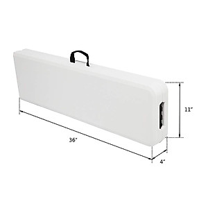 Generic 6FT Outdoor Courtyard Foldable Bench for Folding Table Portable (72.05 x 11.02 x 17.13) (L x W x H), White