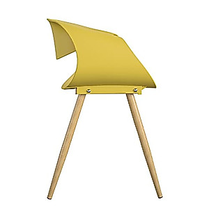 COSCO Outdoor/Indoor Resin Ribbon Chair, 2-Pack, Yellow