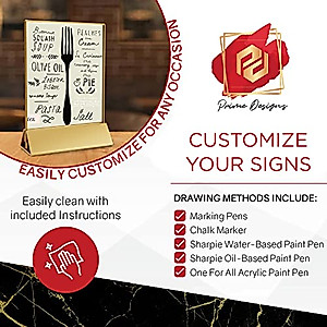 Gold Acrylic Sign Holder 8.5 x 11, Gold Frame, Acrylic Paper Holder Stand, Plastic Display Stands 8.5x11, Double Sided Vertical or Horizontal Menu Holders for Restaurant, Clear Paper Stand Display, Flyer Holder 8.5 x 11, Clear Acrylic Picture Frame, (6 Pa