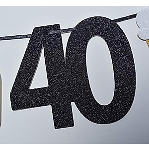 Beer birthday Glitter Banner, Beer Garland - Cheers to 40 Years Banner, 40th Birthday Banner - 40th birthday Decor