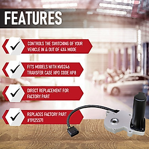 4WD Transfer Case Shift Encoder Motor - Compatible with Chevy, GMC & Cadillac Vehicles - Silverado, Tahoe, Avalanche, Suburban, Ram 1500, 2500, Sierra, Yukon XL - Replaces 19125571, 600910, 88962314
