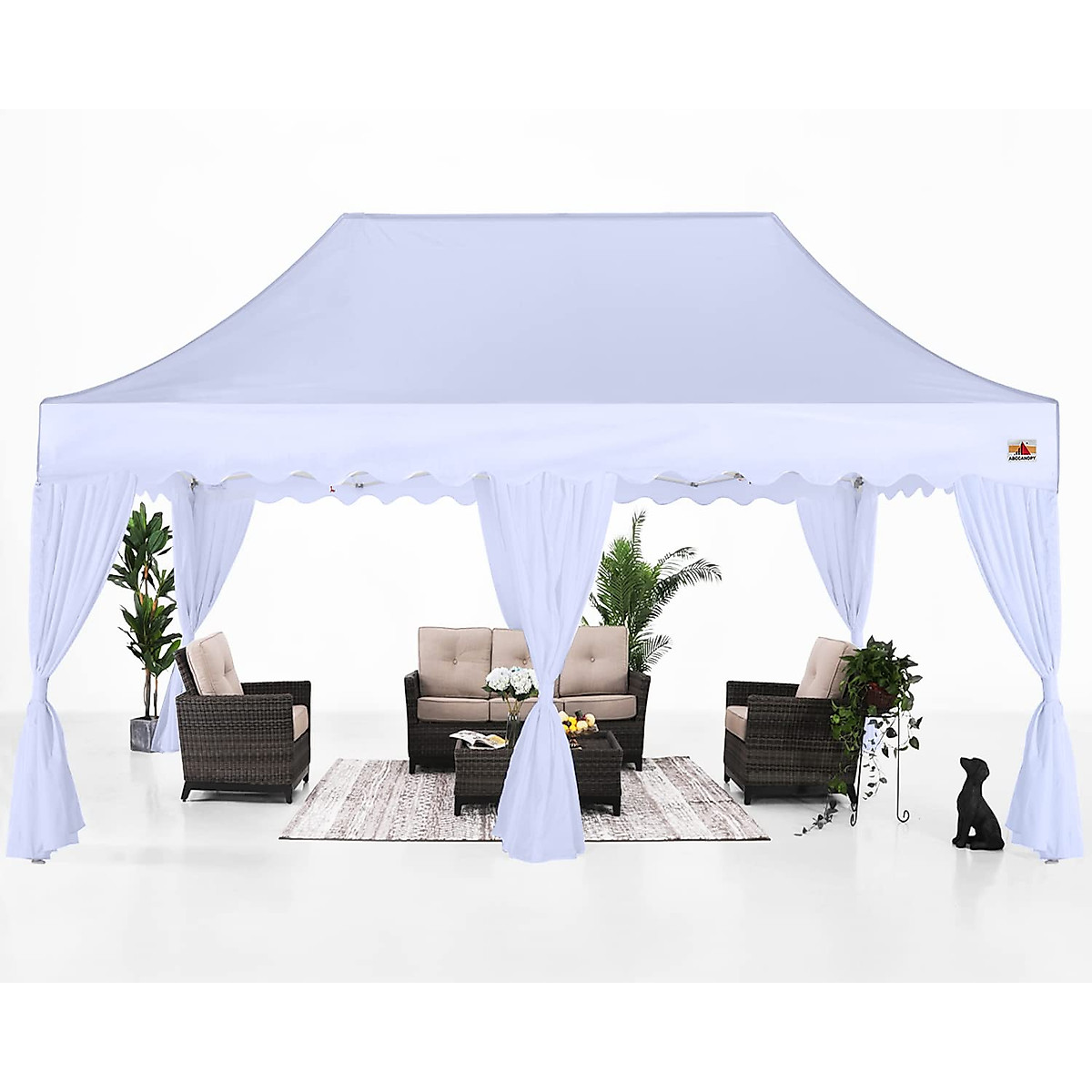 ABCCANOPY Patio Pop Up Canopy Tent with Curtain 10x20 Event-Series (White)