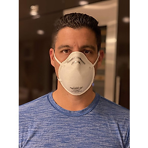 MAGID N95 Respirator Masks with Metal Nose Clips & Latex-Free Elastic Headband, Triple Layer Construction, Cup Style (Medium) - 10 Respirators (20180021N95)