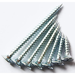 IEUYO Drywall Sheetrock Screw Wood Screw Assortment Kit Bugle Flat Head Phillips Drive Zinc Coated Finish for Drywall Wood (#6) M3.5x16/20/25/30/40/50, 200 PCS/6Sizes