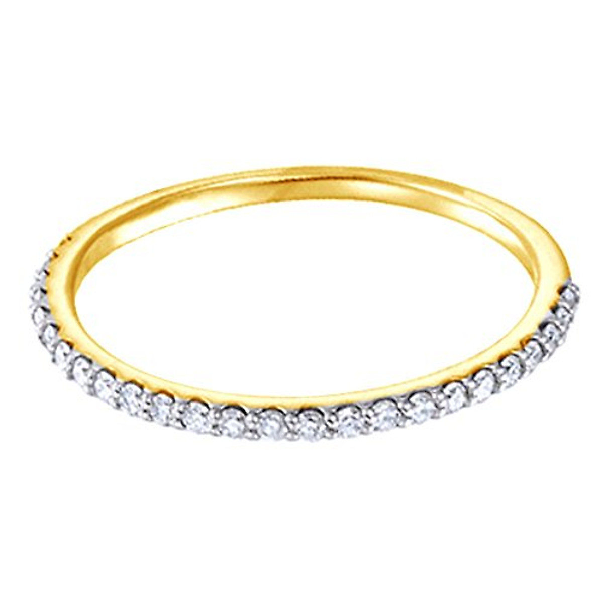 Round Shape White Diamond Engagement Wedding Band Ring 14K Yellow Gold (0.25 Ct),Ring Size-10.5