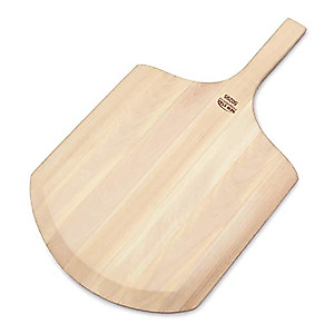 New Star Foodservice 50295 Restaurant-Grade Wooden Pizza Peel, 16" L x 14" W Plate, with 10" L Wooden Handle, 24" Overall Length