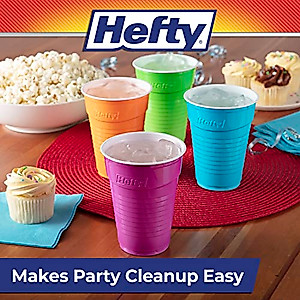 Hefty Everyday 16 oz Disposable Party Cups - 16 fl oz - 100 / Pack - Assorted Bright - Cold Drink, Party