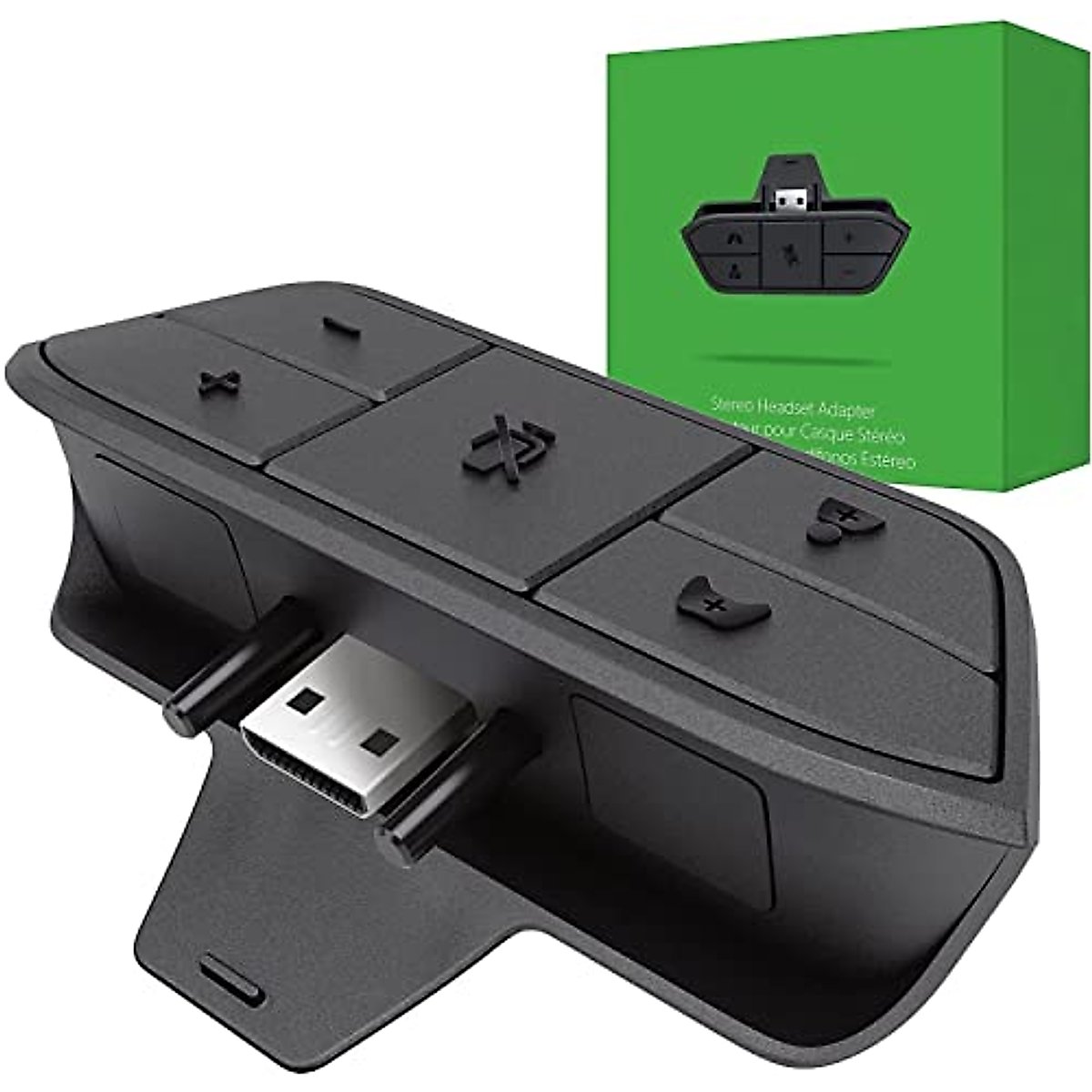 Stereo Headset Adapter for Xbox,Xbox Headset Adapter,AOLION Xbox Mic Adapter,Xbox Controller Headset Adapter for Xbox One/One S/X/Elite 1/ Elite2/ Series S/X Controller-Game Sound & Voice Chat