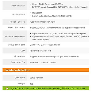 FDSF Orange Pi Zero 2,1GB with H616 Chip,Support Gigabit Network, BT, Wif,Run 10,Ubuntu,OS Single Board