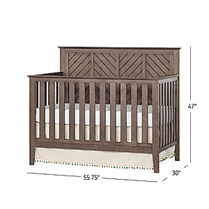 Child Craft Atwood Crib and Dresser Nursery Set, 2-Piece, Includes 4-in-1 Convertible Crib and 3-Drawer Dresser, Grows with Your Baby (Cocoa Bean Brown)