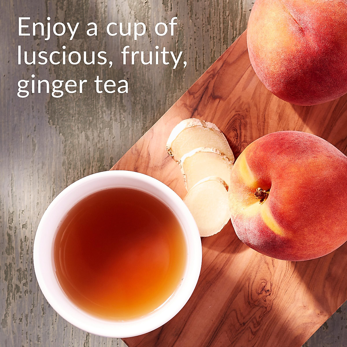 The Republic of Tea — Decaf Ginger Peach Black Tea Tin, 50 Tea Bags, Environmentally- Friendly Decaffeinated Tea