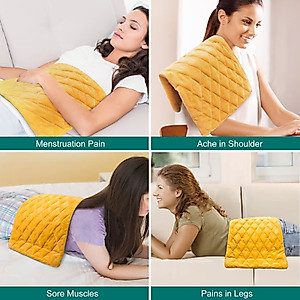 Full Weighted Heating Pad for Pain Relief, Hot Heat Pad for Back and Shoulders Pain Relief, 2.2lb Electric Heating Pad with 8 Timer Settings & 12 Heat Settings | Auto Shut Off, 12 x 24, Washable