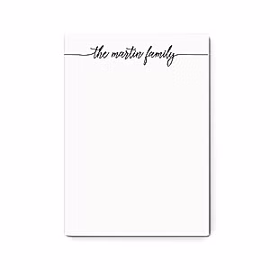 Professional Personalized Notepads - Small Notepad 5x7 w/ 50 Printed Sheets – Personalized Stationery w/Custom Size, & More - Classy Desk Supplies – Customizable up to 8x10” - Flowing Script Notepad