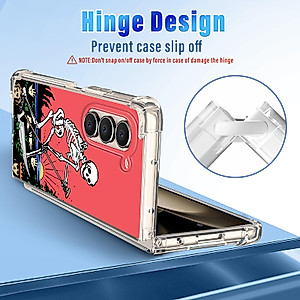 Petonist for Z Fold 5 Case Cute Skeleton Skull Pattern Gothic Goth Design Pattern Phone Cover for Boys Girls Teens Men Cool Funny Unique Fashion Soft TPU Cases for Samsung Galaxy Z Fold5 5G Axe