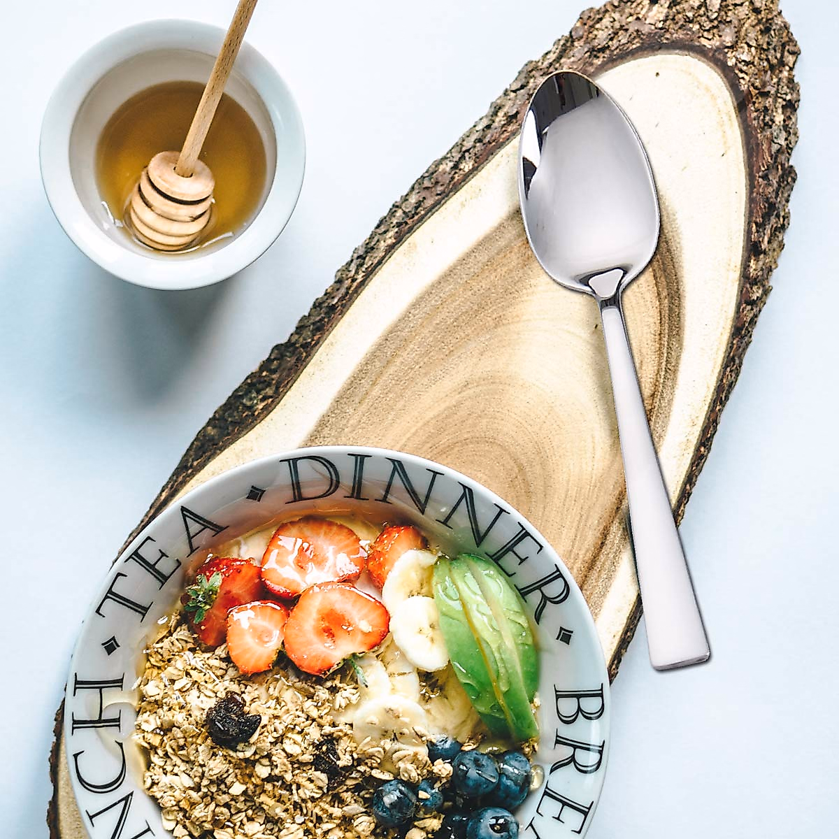 faderic 6-Piece Dinner Spoons,Table Spoons Flatware Stainless Steel Mirror Polishing 7.08-Inch