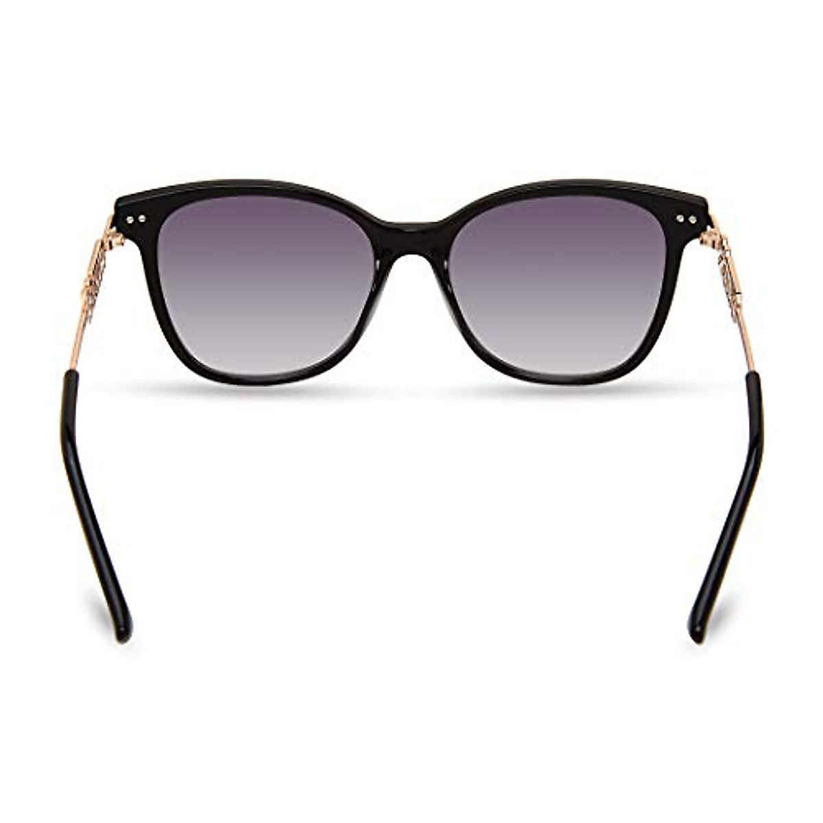 GUESS Women's Metal Logo Square Sunglasses, Shiny Black, 56mm