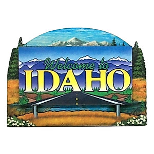 Idaho State Welcome Sign Wood Fridge Magnet