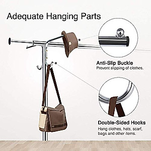 GREENSTELL Heavy Duty 2 Shelf Rolling Clothes Rack Industrial Pipe Style Garment Rack + Garment Rack with PVC Cover on Wheels, Strong and Durable, Used for Indoor/Outdoor, Living Room, Bathroom