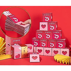 Glaric Surprise Box Gift Box,Bounce Surprise Gift Box,Surprise Gift Box Explosion for Money Creativity Folding Bouncing Red Envelope Gift Box for Birthday（10 bouncing boxes PINK