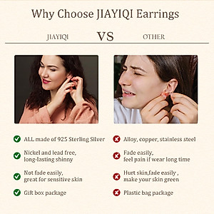 JIAYIQI 2 Pairs 14K Gold Plated Stud Earrings for Women Hypoallergenic 925 Sterling Silver Bar Dot Stud Earrings Small Gold Stud Earring Set Cartilage Earrings