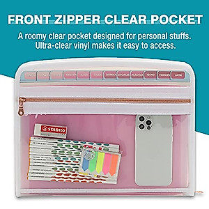 H4D Pink Expandable File Organizer - 13 Pockets for Documents