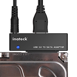 Inateck USB 3.0 to SATA III Hard Drive Adapter Converter for 2.5/3.5 Inch SSD and HDD, Power Adapter Included, UA1001