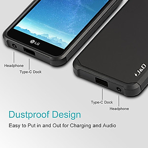 J&D Case Compatible for LG K20 V/ K20 Plus/Harmony/ K10 2017 / V5 / Grace, Heavy Duty Dual Layer Hybrid Shockproof Protective Rugged Bumper, Purple