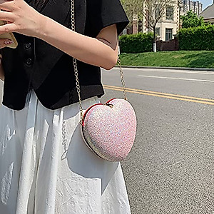 Elegant Sequins Love Heart-shaped Evening Clutch Bag Diamonds Ladies Handbags