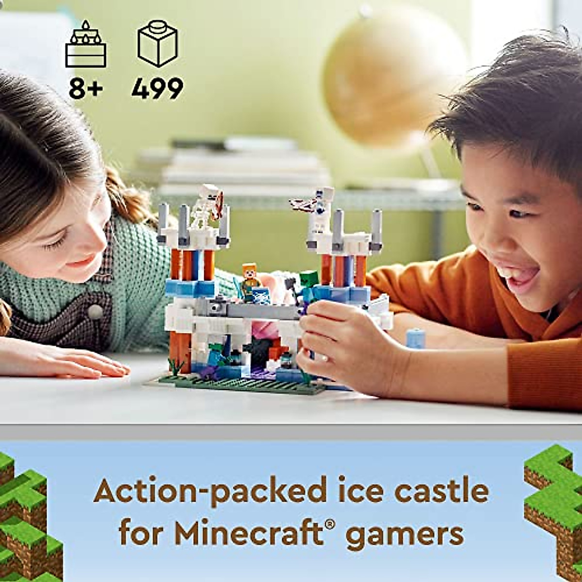 LEGO Minecraft The Ice Castle 21186 Building Toy Set for Kids, Girls,and Boys Ages 8+(499 Pieces)