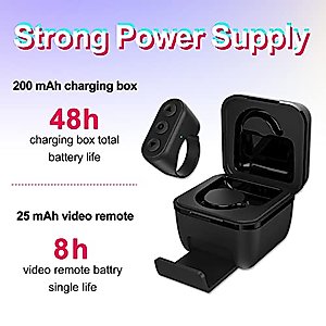 Upgrade TIK Tok Bluetooth Remote Control Page Turner - TUZTUALA 3 in 1 Function Video Scrolling Ring and Camera Shutter Remote and Phone Holder - Compatible with iPhone iPad Android Cell Phone
