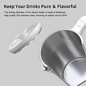 Onlicuf Temperature Control Electric Hot Water Kettle, 6-in-1 Electric Tea Kettle with 304 Stainless Steel Interior,1.5 Liter,Auto-Off & Boil-Dry Protection, Keep Warm, Fast Boiling, BPA Free