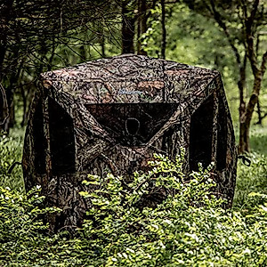Ameristep Brickhouse Hunting Blind | 3-Person Ground Blind in Mossy Oak Break-Up Country, One Size