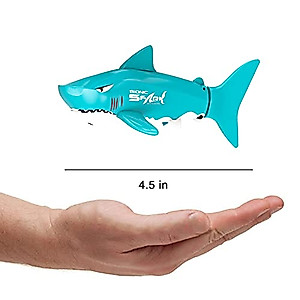 Lylyzoo Remote Control Sharks, 1:32 Scale Mini RC Shark, USB Rechargeable Bathtub Pool Toys for Boys Girls Birthday Gifts (BLUE-27MHZ)