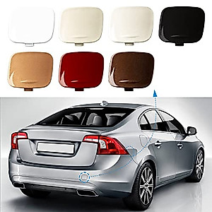 CZShiYue Rear Bumper Tow Hook Cover Fit for Volvo S60 2011 2012 2013 2014 2015 2016 2017 2018 Towing Eye Cap 39802591 30795029 (White, Right Passenger Side) Xinpinsai