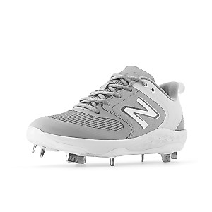 New Balance Women's Fresh Foam Velo V3 Softball Shoe, Grey/White, 9