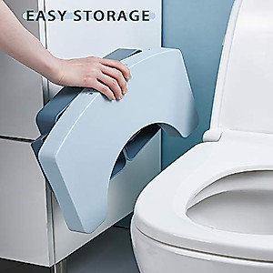 Pantula Toilet Stool Lightweight Squatting Step with Non-Slip Base 7'' Height Safe Healthier Proper Posture Simple Design for Kids Adults (Blue)