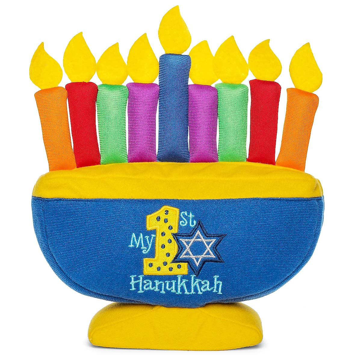 Genius Baby Toys My First Hanukkah Playset with 4 Deluxe Sensory Toys (Dreidel, Star of David, Gelt, Teddy Bear) for Baby - Jewish Holiday Keepsake for Babies