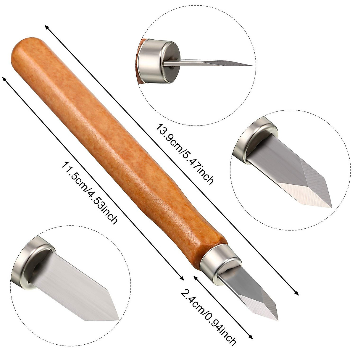 Marking Knife Woodworking Marking Knife Thin Blade Dual Double Bevel Striking Knife Hardened Mn-V Steel Heat Treated Striking Marking Knife (6 Pieces)