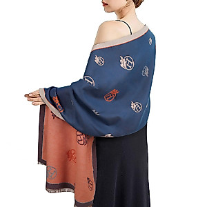 EXTREE Scarfs for Women Pashmina Silky Shawl Wrap for Evening Dressing Blanket Open Front Poncho Cape