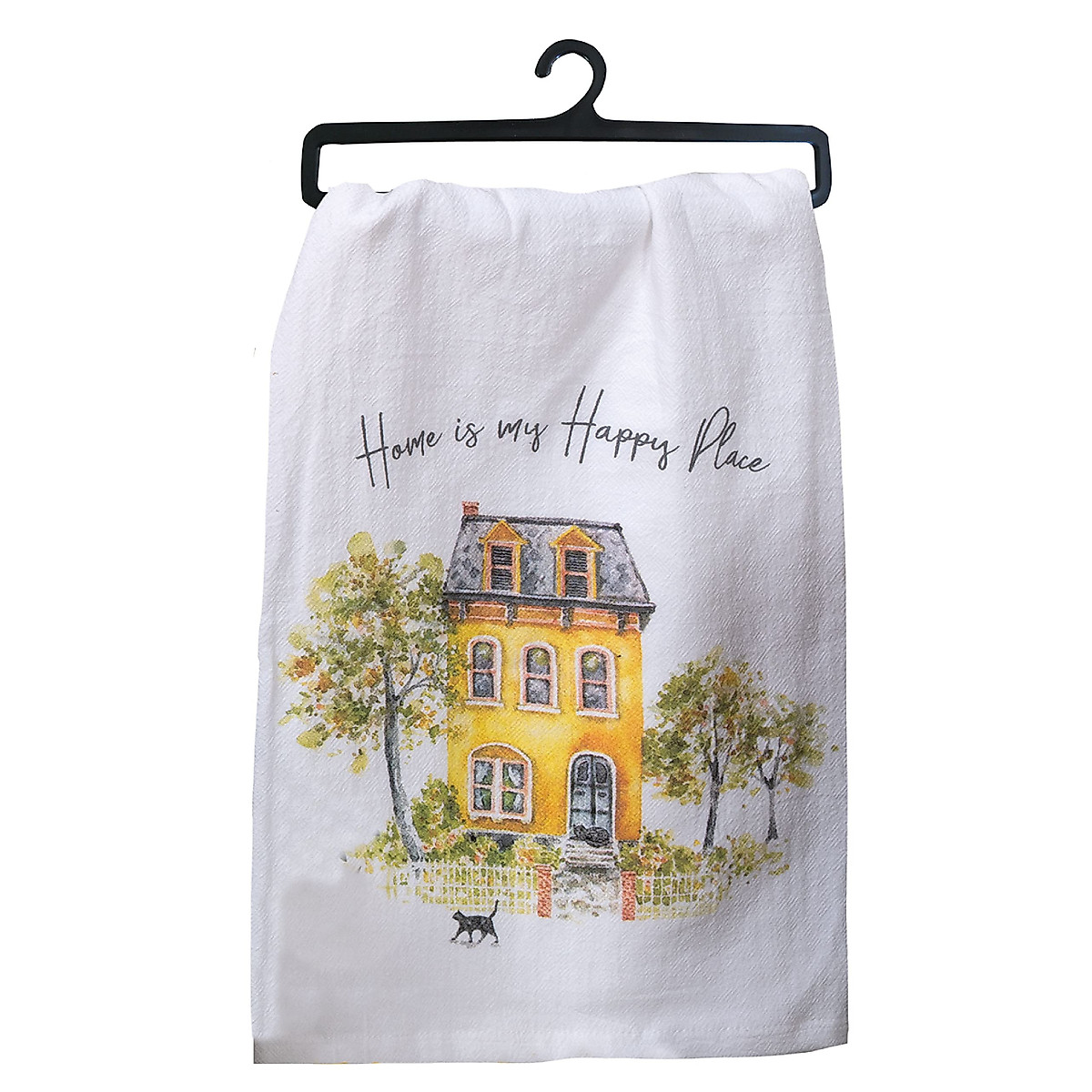 Generic Farmhouse Sweet Home Kitchen Linen Set: 4 Piece Bundle Includes Oven Mitt, Tea Towel, Flour Sack Towel and a Potholder by Kay Dee Designs, Gray Yellow