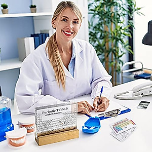 MegaBox Periodic Table Of Elements with 83 Real Elements, Acrylic Periodic Table Display With Wooden Stand, 6x Chemistry Formula Reference Cards, Science Teacher Gift Classroom Decoration