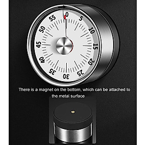 Beautysdream Magnetic Mechanical Kitchen Timer -Countdown 60 Minute Visual Time Management Tool Baking Cooking Steaming Barbecue (Black) for Kids, Teachers and Adults Small Cute (Black), One Size