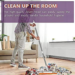 Multifunction Magic Broom,4 in1 Adjustable Indoor Broom Sweeper, Silicone Broom Sweeping Pet Hair Non-Stick Squeegee Broom Sweeper Broom,Kitchen Bathroom Easily Wash and Dry One Piece White and Hooks