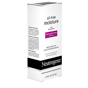 Neutrogena Oil-Free Daily Long Lasting Facial Moisturizer & Neck Cream with SPF 35 Sunscreen & Glycerin, Non-Greasy, Oil-Free & Non-Comedogenic Face Moisturizer, 2.5 fl. oz