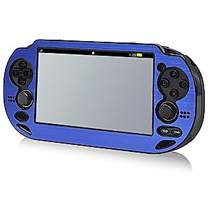 OSTENT Colorful Aluminum Metal Skin Protective Cover Case for Sony PS Vita PSV PCH-2000 - Color Blue