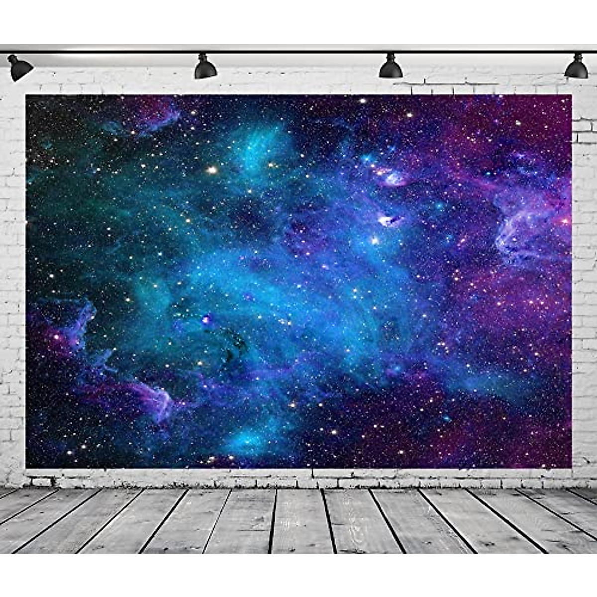 BELECO 12x8ft Fabric Cosmic Galaxy Backdrop Wall Décor Starry Sky Milky Way Stars Backdrop Universe Space Theme Photo Background Galaxy Baby Shower Birthday Party Decorations Studio Photo Props